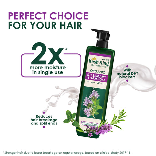 Kesh King Organic Rosemary Shampoo with Tulsi, anti hairfall shampoo f